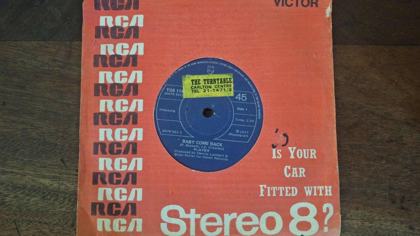 Player - Baby Come Back (G+/Gen) (7") - Mr Vinyl